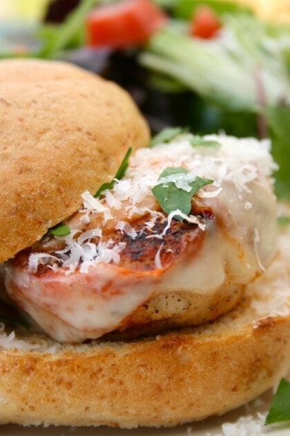 Chicken Parmesan Burgers - Lauren's Latest