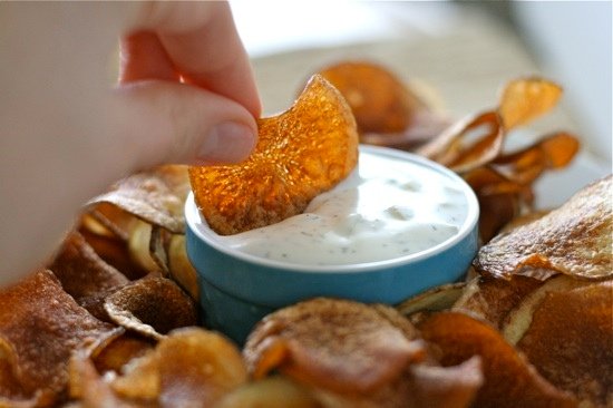 Homemade Kettle Chips with Onion Dill Dip - Lauren's Latest