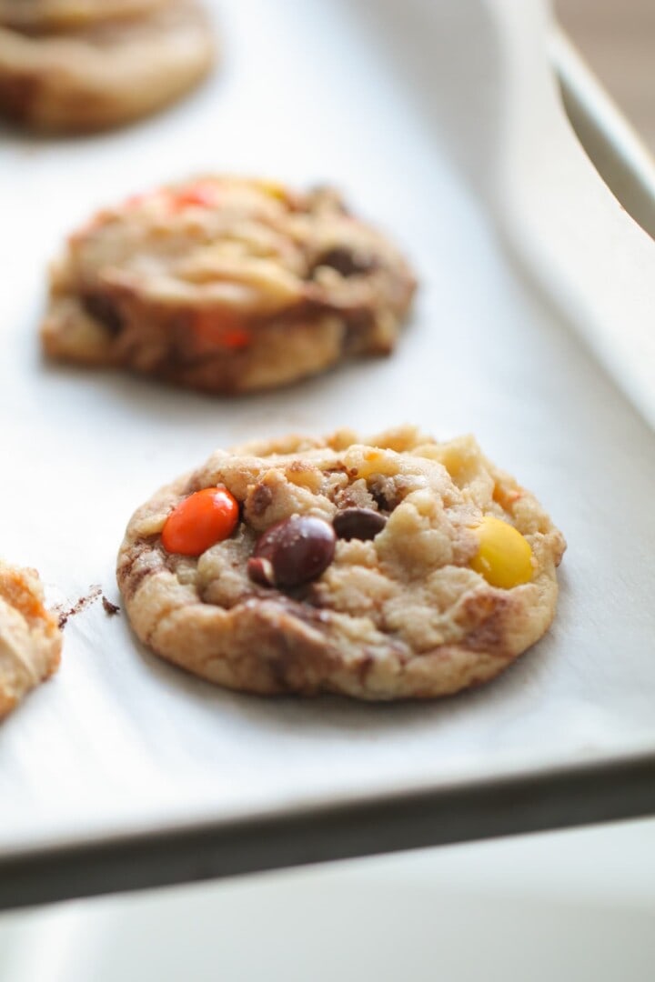 Butterfinger Reese's Pieces Cookies - Lauren's Latest