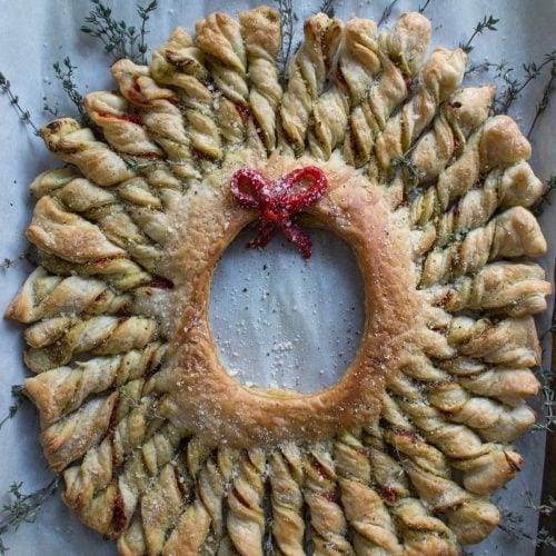 Puff Pastry Pesto Wreath - Lauren's Latest